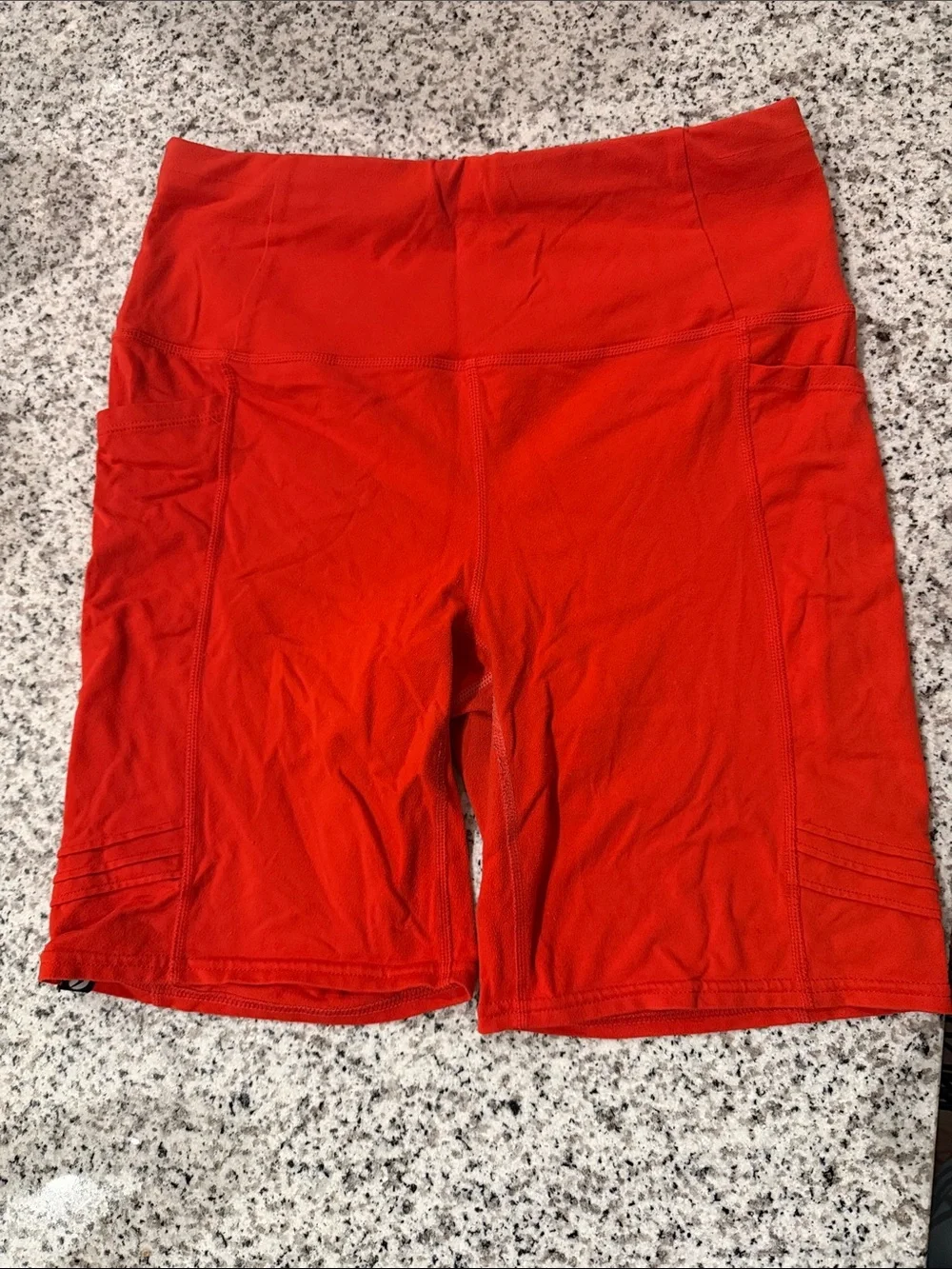 oiselle | Shorts | Oiselle Bright Red Highrise Bike Shorts With Side ...